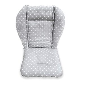 high chair cushion, high chair pad/seat cushion/baby high chair cushion,soft and comfortable,light and breathable,make the baby more comfortable (gray background stars pattern)