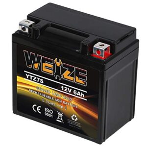 Weize YTZ7S-BS Sealed Maintenance Free AGM Battery Replacement YTZ7S Compatible with Honda TRX450ER TRX450R ATV Motorcycle Battieres