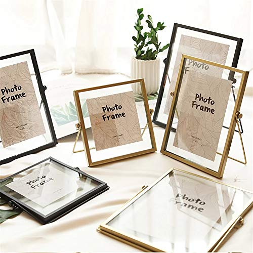 Miaowater 5x7 Picture Frames,Gold Photo Frame Decor with Plexiglas Cover High Definition Glass Desk Pictures Display