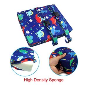 Sunmall Dining Chair Heightening Cushion Portable Dismountable Adjustable Highchair Booster for Baby Toddler Kids Infant Washable Thick Chair Seat Pad Mat (Dark Blue)