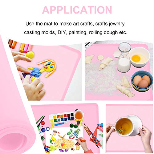 Silicone Kids Placemat, Non-Slip Reusable Placemats for Kids, Baby Dining Food Mat for Children Baby Toddler, Baby Pink