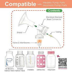 Maymom Breast Pump Kit Compatible with Medela Pump in Style Advanced Pump; 2xTwo-Piece 21mm Breastshield, 2 Valve, 4 Membrane, 2 Replacement Tubing; Replacement Part for Medela Shield, Medela Valve