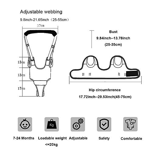 ORANGEHOME Baby Walker Toddler Walking Harness Helper and 2 Knee Pads Adjustable Standing Up and Walking Learning Helper for Toddler 7-24 Month-Green