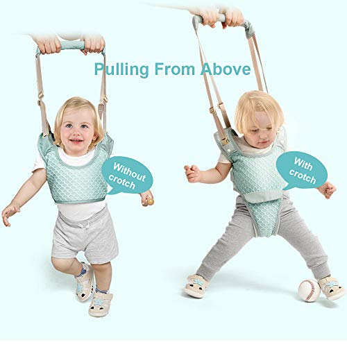 ORANGEHOME Baby Walker Toddler Walking Harness Helper and 2 Knee Pads Adjustable Standing Up and Walking Learning Helper for Toddler 7-24 Month-Green