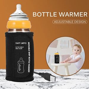 Car Baby Bottle Warmer, Sunsbell Portable Travel Milk Bottle Constant Temperature Feeding Bottle with Temperature Display Portable Baby Bottle Warmer for Travel Camping