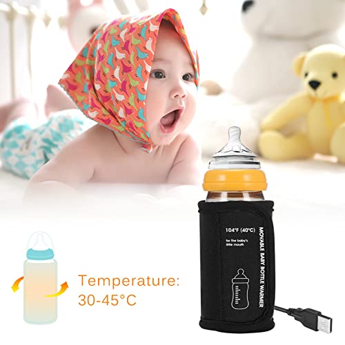 Car Baby Bottle Warmer, Sunsbell Portable Travel Milk Bottle Constant Temperature Feeding Bottle with Temperature Display Portable Baby Bottle Warmer for Travel Camping