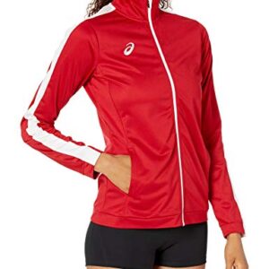 ASICS Team Tricot Warm Up Jacket, Team Red/Team White, Small