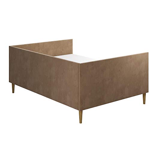 DHP Franklin Mid Century Upholstered, Full Size, Tan Velvet Daybed,