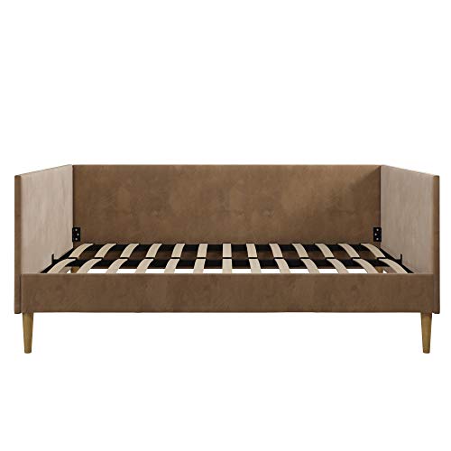 DHP Franklin Mid Century Upholstered, Full Size, Tan Velvet Daybed,