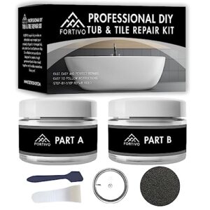 white tub repair kit white for acrylic, porcelain, enamel & fiberglass tub repair kit for sink, shower & countertop - bathtub refinishing kit for cracked bathtub scratches - shower bases & pans