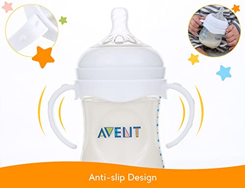 Baby Bottle Handles for Philips Avent Natural Baby Bottles, Compatible Avent Bottle Holder for Baby, 2 Count