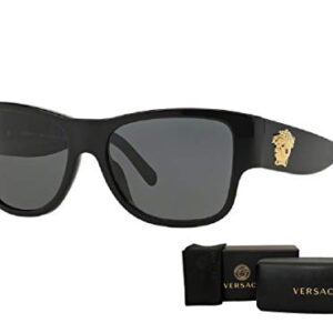 Versace VE4275 GB1/87 58M Black/Grey Square Sunglasses For Men For Women + BUNDLE with Designer iWear Eyewear Kit