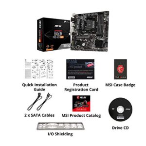 MSI ProSeries AMD Ryzen 2ND and 3rd Gen AM4 M.2 USB 3 DDR4 D-Sub DVI HDMI Micro-ATX Motherboard (B450M PRO-VDH Max)