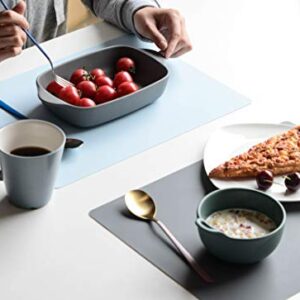 Whalesee Silicone Placemats Set of 4-Food Grade Waterproof, Stain-Proof, Anti-Slip, Heat-Resistant Thickening, Countertop Protector, Kitchen Countermat, Washable Children's Placemat (Dark Gray)