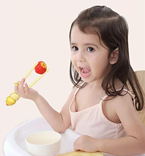 Goryeo Baby Toddler Utensils Stainless Steel Kids Silverware Set with Kids Training Chopsticks and Baby Spoon and Fork for Self Feeding Learning with Case (3PCS)(Brown)