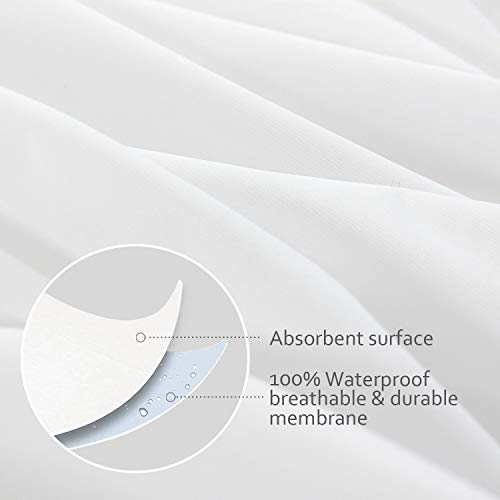 Waterproof Pillow Protector Standard Size Zippered 4 Pack 20 x 26 inch White Pillow Protector Feather Proof Pillow Covers Encasement Pillow Case White