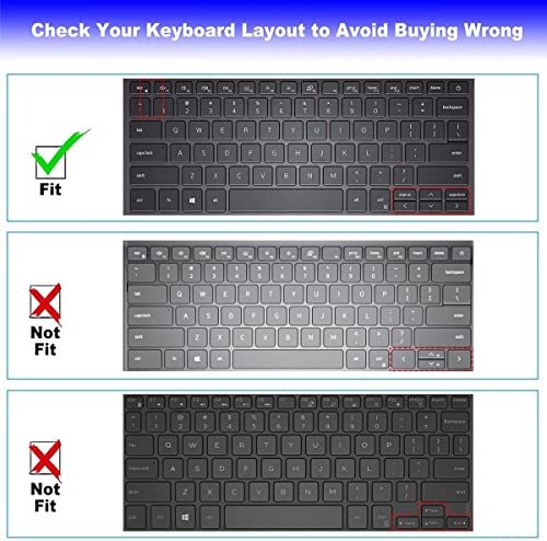 Keyboard Cover for New Dell Inspiron 14 2-in-1, Dell Inspiron 5401 5402 5409 5405 5406 5490 5493 5498 7490 7400 7405 7409 , Inspiron/Vostro 13 5390 5391 7390 7391 13.3" US Keyboard Cover - Black