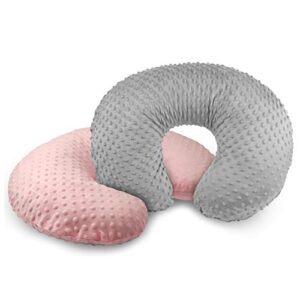 vextronic minky nursing pillow cover 2 pack nursing pillow slipcovers for breastfeeding moms, ultra-soft fit standard infant nursing pillows & positioners for baby boy girl