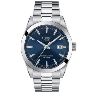 tissot mens gentleman stainless steel dress watch grey t1274071104100