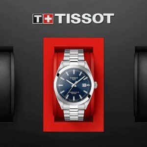 Tissot mens Gentleman Stainless Steel Dress Watch Grey T1274071104100