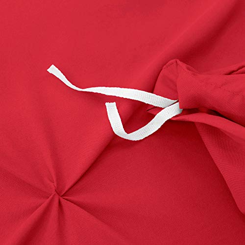 Nestl Red Duvet Cover King Size - Pintuck King Duvet Cover Set, 3 Piece Double Brushed Duvet Cover with Button Closure, 1 Pinch Pleated King Size Duvet Cover 104x90 inches and 2 Pillow Shams