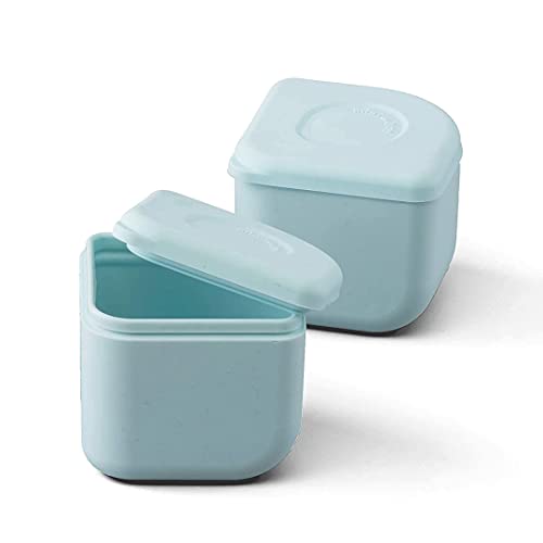 Miniware Silipods Aqua 2 Pack | Leakproof Silicone Hot & Cold Food Storage for Baby Toddler Kids | Dishwasher, Fridge, & Freezer Safe | for Purees, Soups, Dressings, & More (4 oz)