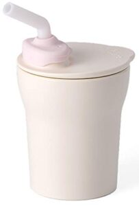 miniware 1-2-3 sip! training cup for baby toddler self feeding & development, tiny cup perfect for baby led weaning, non drip lid, eco-friendly, bpa free, dishwasher safe (vanilla + cotton candy)