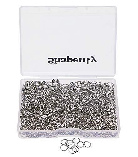 Shapenty 1000PCS Nickel Plated Iron Open Jump Rings Connectors Bulk for DIY Craft Earring Necklace Bracelet Pendant Choker Jewelry Making Findings and Key Ring Chain Accessories (Nickel, 6mm)