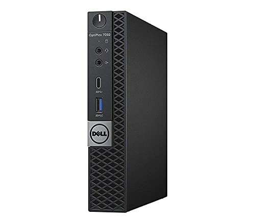 Dell Optiplex 7050 Micro Desktop, Intel i7, 16GB RAM, 256GB SSD, WiFi, Keyboard and Mouse, Windows 10 Pro (Renewed)