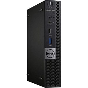 Dell Optiplex 7050 Micro Desktop, Intel i7, 16GB RAM, 256GB SSD, WiFi, Keyboard and Mouse, Windows 10 Pro (Renewed)