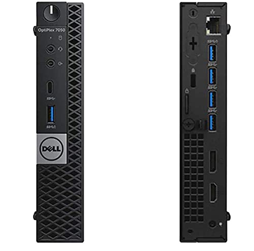 Dell Optiplex 7050 Micro Desktop, Intel i7, 16GB RAM, 256GB SSD, WiFi, Keyboard and Mouse, Windows 10 Pro (Renewed)