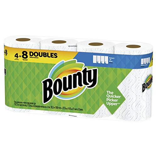 Bounty Select-A-Size Paper Towels, White, 4 Double Rolls = 8 Regular Rolls, 4Count (Pack Of 4)