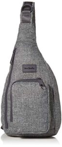 vera bradley women's recycled lighten up reactive mini sling backpack, gray heather, one size