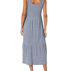 Amazon Essentials Women's Cozy Knit Rib Sleeveless Tiered Maxi Dress (Previously Daily Ritual), Blue Marl, X-Small