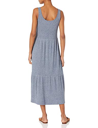 Amazon Essentials Women's Cozy Knit Rib Sleeveless Tiered Maxi Dress (Previously Daily Ritual), Blue Marl, X-Small