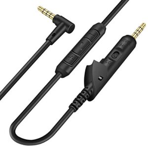 cypher.v replacement audio extension cable, cord wire only for bose quietcomfort qc15 headphones with in line mic (black)