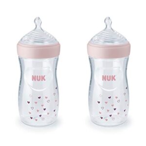 nuk simply natural baby bottles, colors may vary, 9 oz, 2-pack