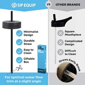 Sip Equip Wide Mouth Straw Lids (2 Pack), Compatible with Hydro Flask, Simple Modern, Hydro Cell, Thermoflask, Takeya, Vmini and Iron Flask, 2 Lids, 2 Straws and 1 Straw Brush, Original