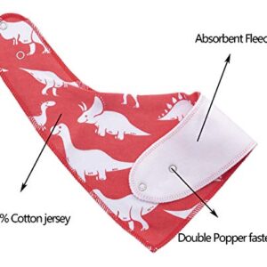 Maiwa 10-Pack Dinosaur Bandana Bibs for Baby Boys for Drooling Feeding and Teething