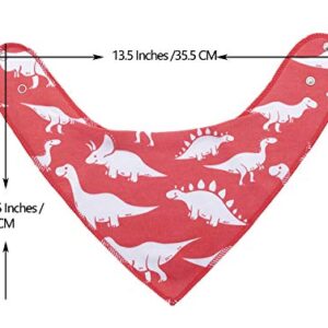 Maiwa 10-Pack Dinosaur Bandana Bibs for Baby Boys for Drooling Feeding and Teething