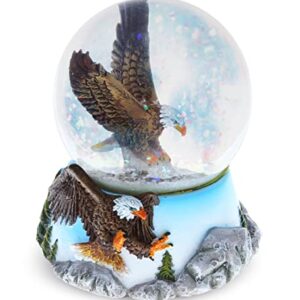 CoTa Global Eagle Snow Globe - Sparkly Water Globe Figurine with Sparkling Glitter, Collectible Novelty Ornament for Home Decor, for Birthdays, Christmas, and Valentine's Day - 65mm