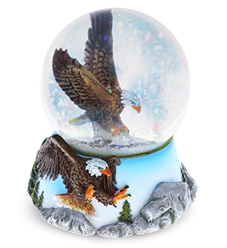 CoTa Global Eagle Snow Globe - Sparkly Water Globe Figurine with Sparkling Glitter, Collectible Novelty Ornament for Home Decor, for Birthdays, Christmas, and Valentine's Day - 65mm