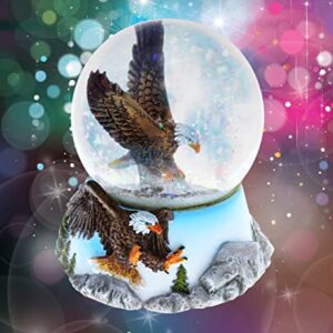 CoTa Global Eagle Snow Globe - Sparkly Water Globe Figurine with Sparkling Glitter, Collectible Novelty Ornament for Home Decor, for Birthdays, Christmas, and Valentine's Day - 65mm