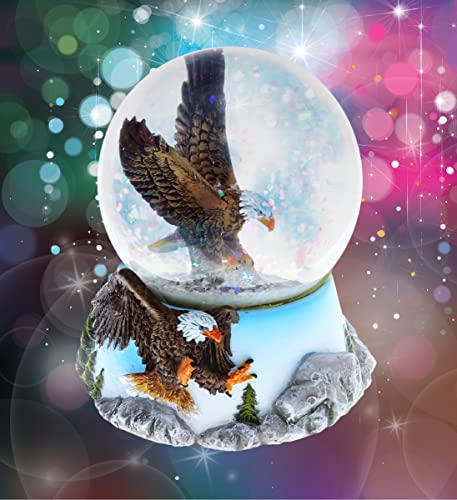 CoTa Global Eagle Snow Globe - Sparkly Water Globe Figurine with Sparkling Glitter, Collectible Novelty Ornament for Home Decor, for Birthdays, Christmas, and Valentine's Day - 65mm