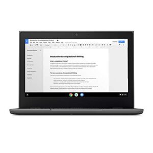 Lenovo 100E Chromebook 2ND Gen Laptop, 11.6" HD (1366 X 768) Display, MediaTek MT8173C Processor, 4GB LPDDR3 RAM, 16GB eMMC TLC SSD, Powervr GX6250, Chrome OS, 81QB000AUS, Black