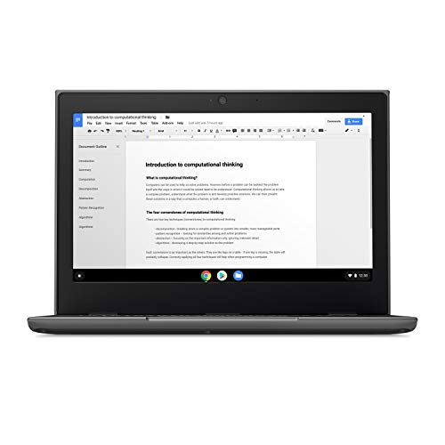 Lenovo 100E Chromebook 2ND Gen Laptop, 11.6" HD (1366 X 768) Display, MediaTek MT8173C Processor, 4GB LPDDR3 RAM, 16GB eMMC TLC SSD, Powervr GX6250, Chrome OS, 81QB000AUS, Black