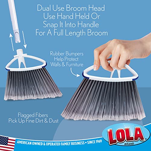 Lola Products 6-in-1 Cleaning Kit & Storage System | SPACE SAVER | 3 Mops, 1 Broom, 1 Storage Rack & 1 Handle | Cleans Dirt, Grime, Dust, & Pet Hair | Wall Mount Holder, Floor Cleaner & Dusting