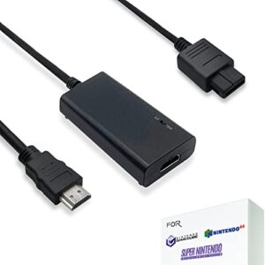 hdmi cable for nintendo gamecube, nintendo 64 n64, super nintendo snes (3-in-1), gamecube/snes/n64 to hdmi adapter with s-video signal output (better video quality), hd converter with 4:3/16:9 switch