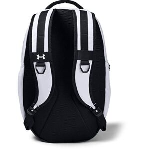 Under Armour unisex-adult Hustle 5.0 Backpack , White (100)/Black , One Size Fits All