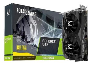 zotac geforce gtx 1660 super 6gb gddr6 192-bit gaming graphics card, super compact, zt-t16620f-10l